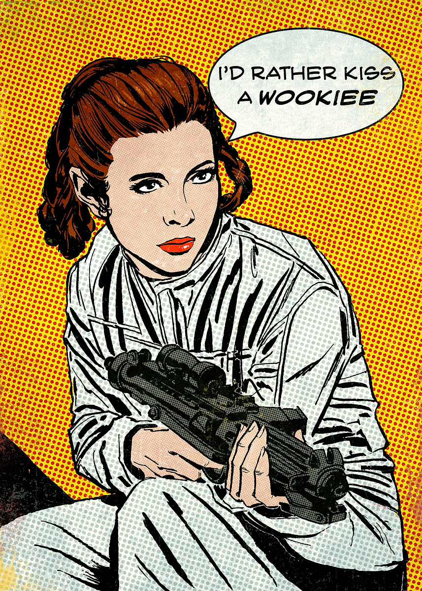 'I'd Rather Kiss a Wookie' Poster, picture, metal print, paint by Star ...