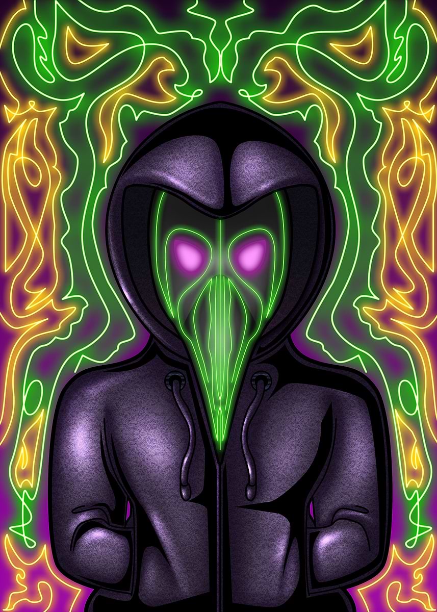 'Rave Doctor Neon' Poster, picture, metal print, paint by Ian Murray ...