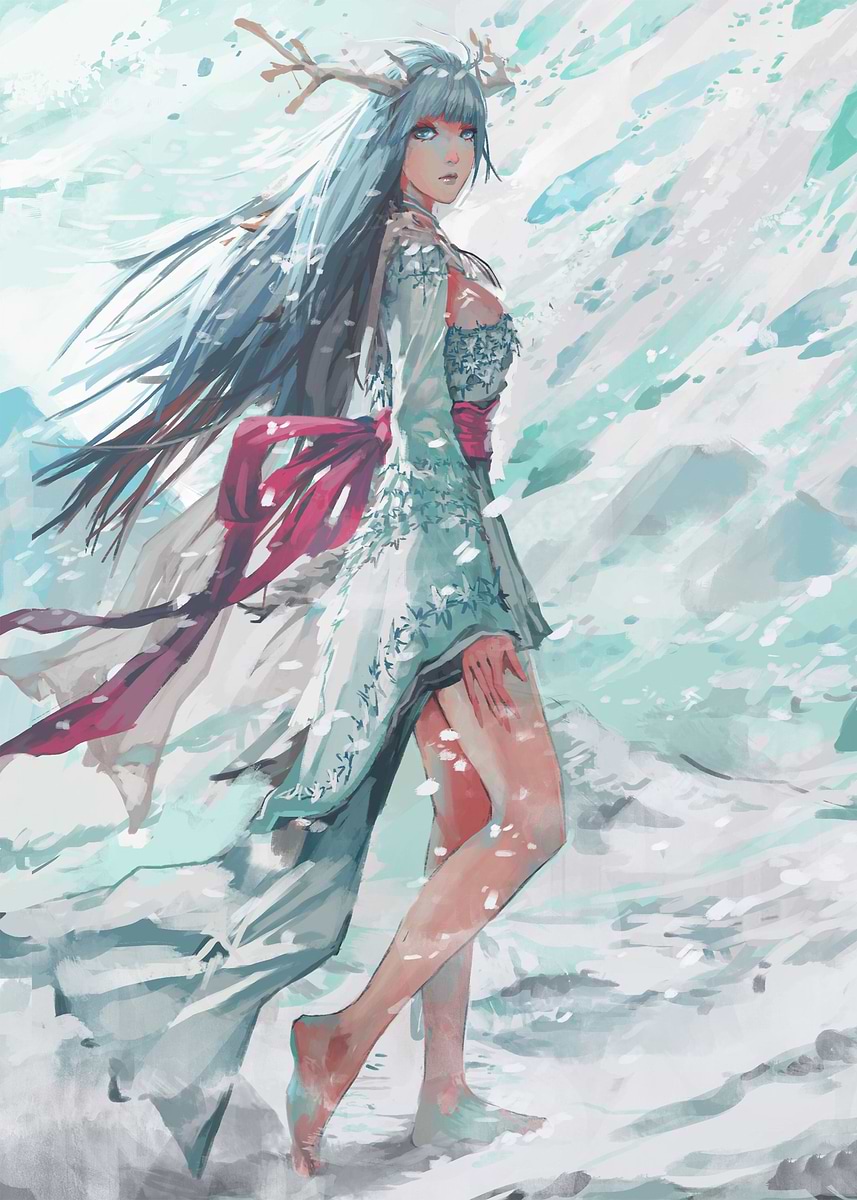 'Yuki Demon' Poster, picture, metal print, paint by Tu Na | Displate