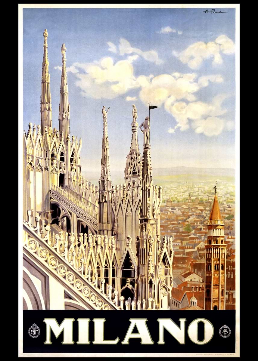 'Vintage Poster Milan' Poster, picture, metal print, paint by Amy ...