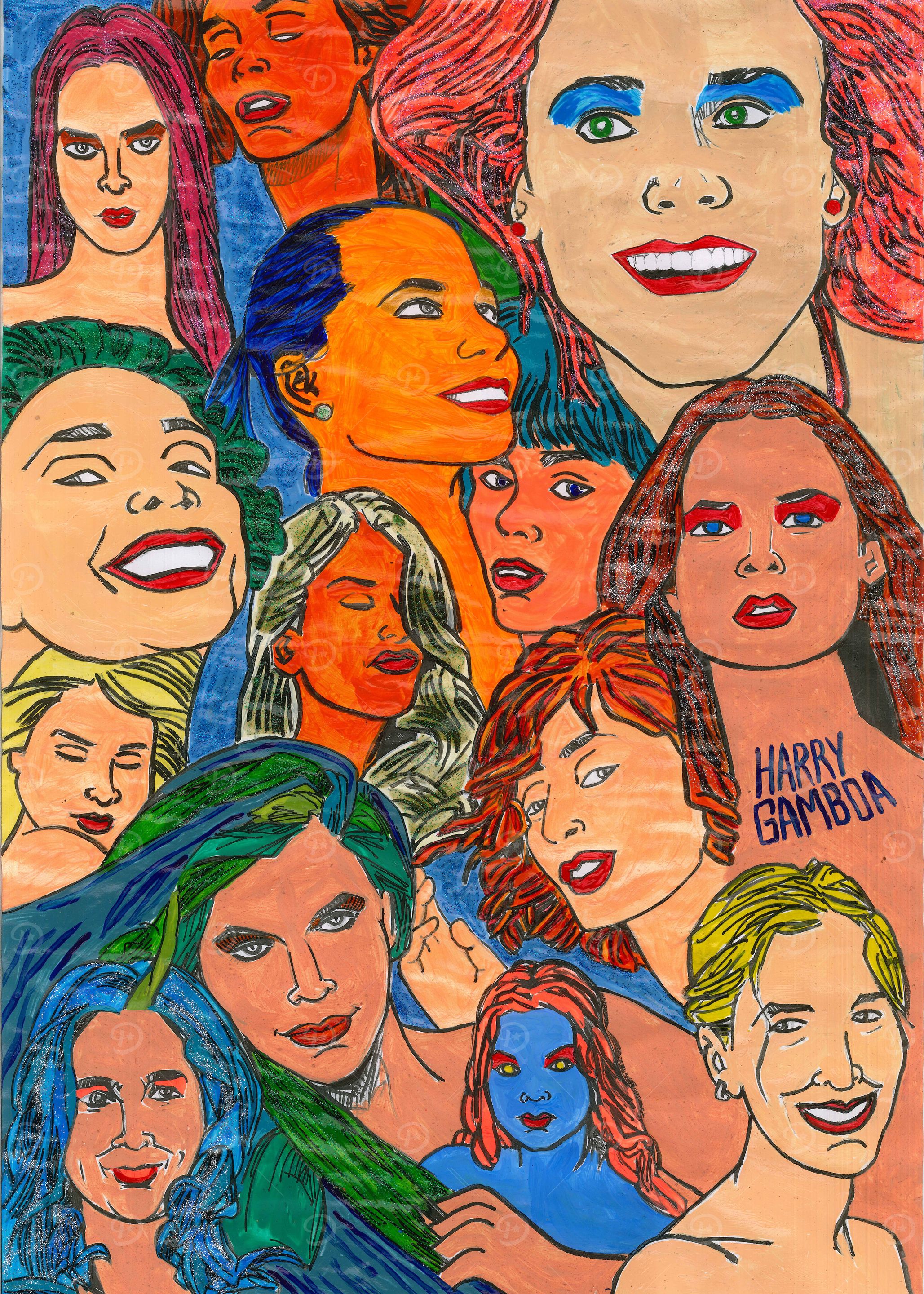 '05 HARRY GAMBOA DRAWINGS' Poster, picture, metal print, paint by HARRY ...
