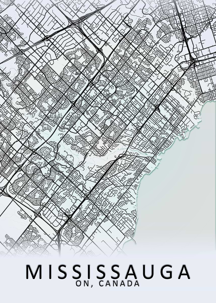 'Mississauga Canada Map' Poster, picture, metal print, paint by City ...