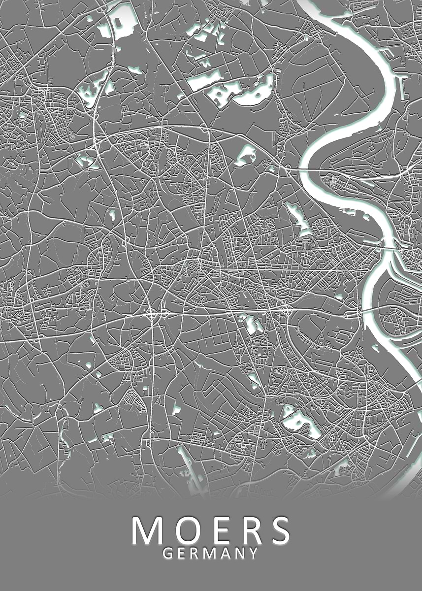 'Moers Germany City Map' Poster, picture, metal print, paint by City ...