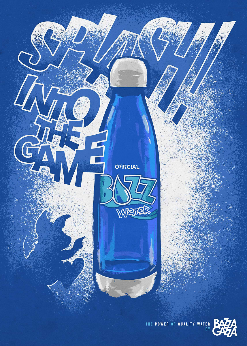 'Bazza Water' Poster, picture, metal print, paint by Bazza Gazza | Displate