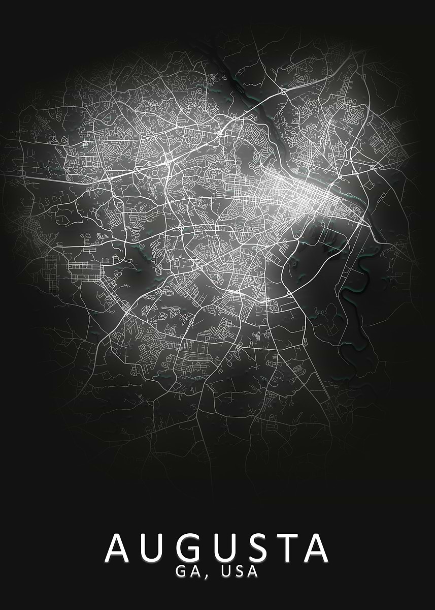 'Augusta GA USA City Map' Poster, picture, metal print, paint by City ...