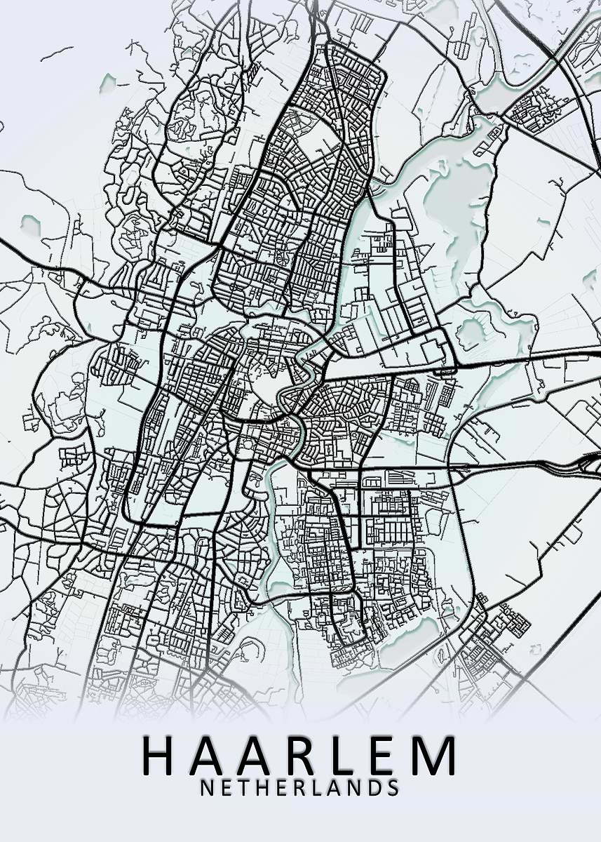 'Haarlem Netherlands Map' Poster, picture, metal print, paint by City ...