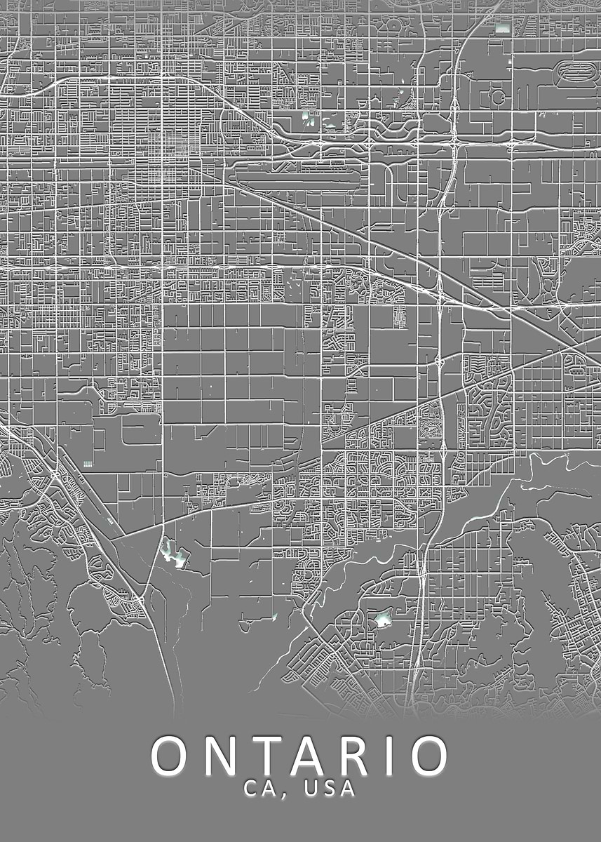 'Ontario CA USA City Map' Poster, picture, metal print, paint by City ...