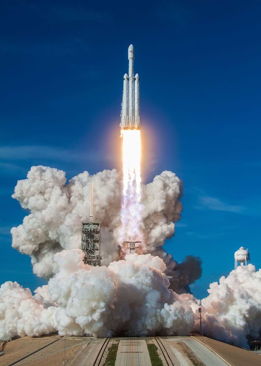 'SpaceX Falcon Heavy Launch' Poster, picture, metal print, paint by ...