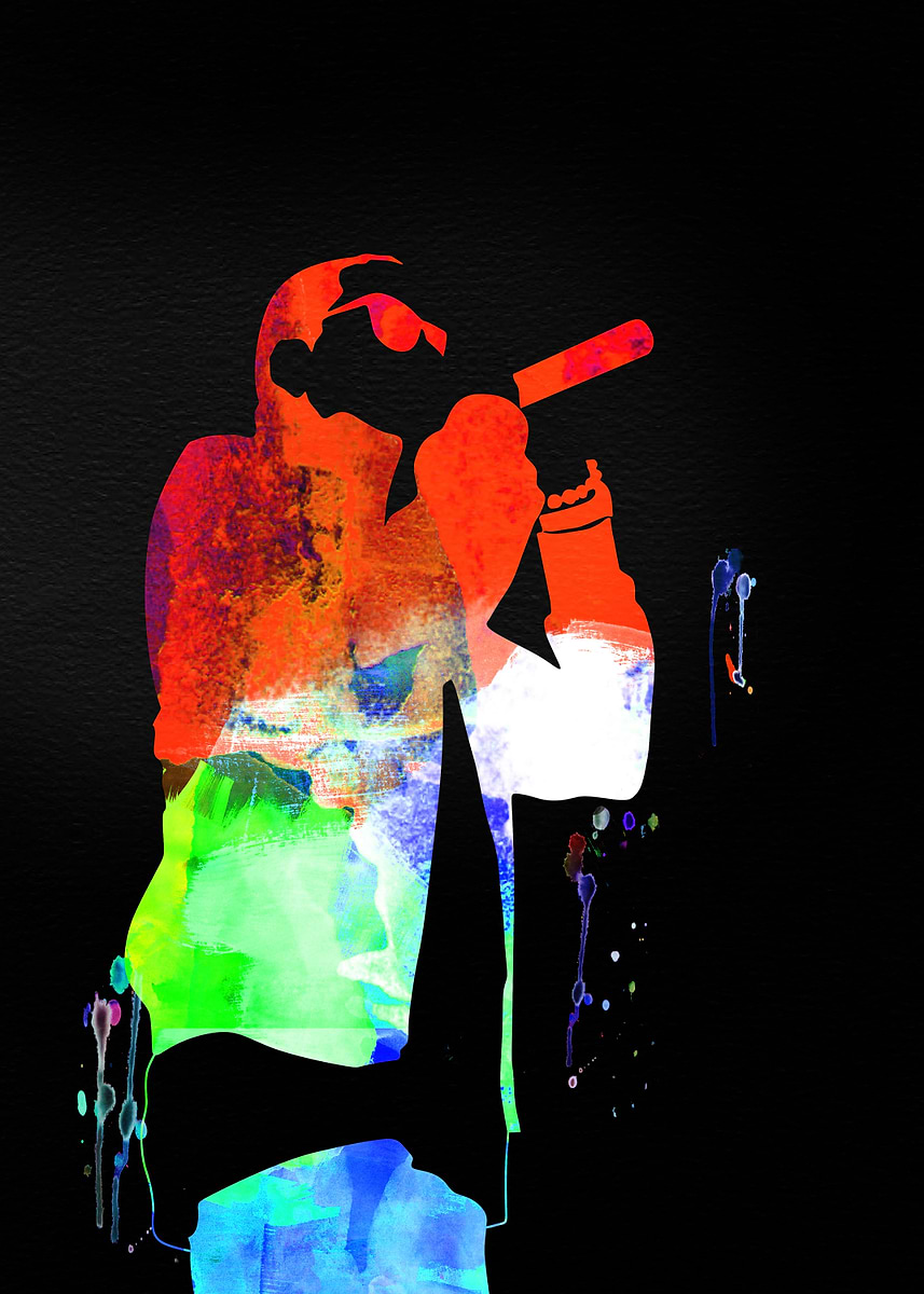 'JayZ Watercolor' Poster, picture, metal print, paint by Art Everywhere ...