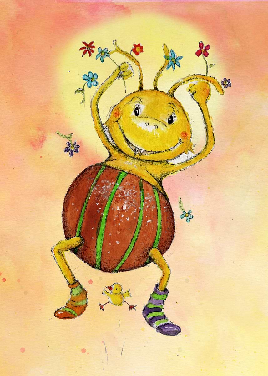 'A happy plate' Poster, picture, metal print, paint by Keanne van de ...