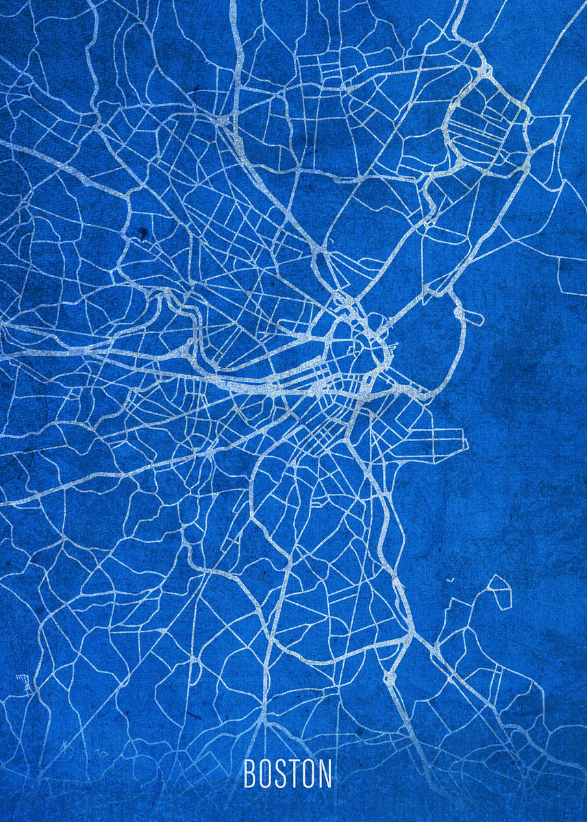 'Boston City Street Map' Poster, picture, metal print, paint by Design ...