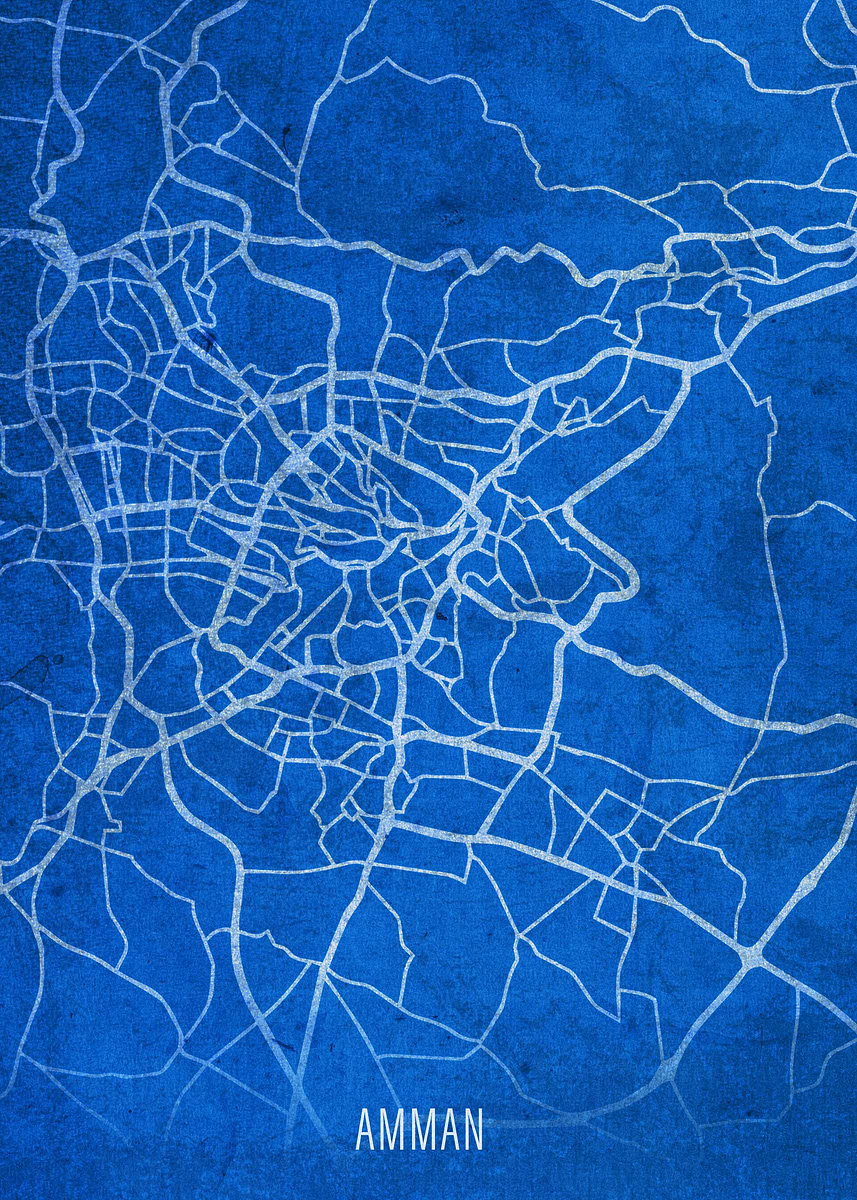 'Amman City Street Map' Poster, picture, metal print, paint by Design ...