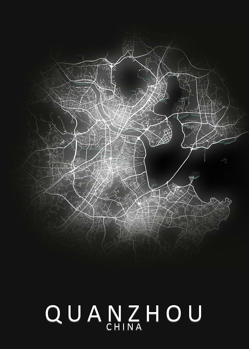 'Quanzhou China City Map' Poster, picture, metal print, paint by City ...