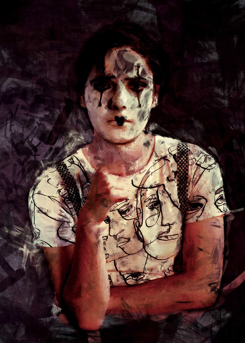 'The mime' Poster, picture, metal print, paint by Stuffy | Displate