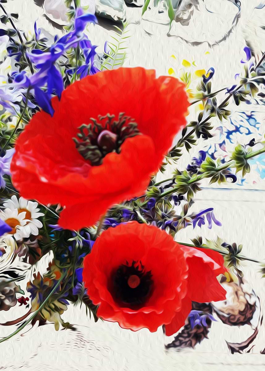 'Poppy summer 2019' Poster, picture, metal print, paint by Edy Art ...