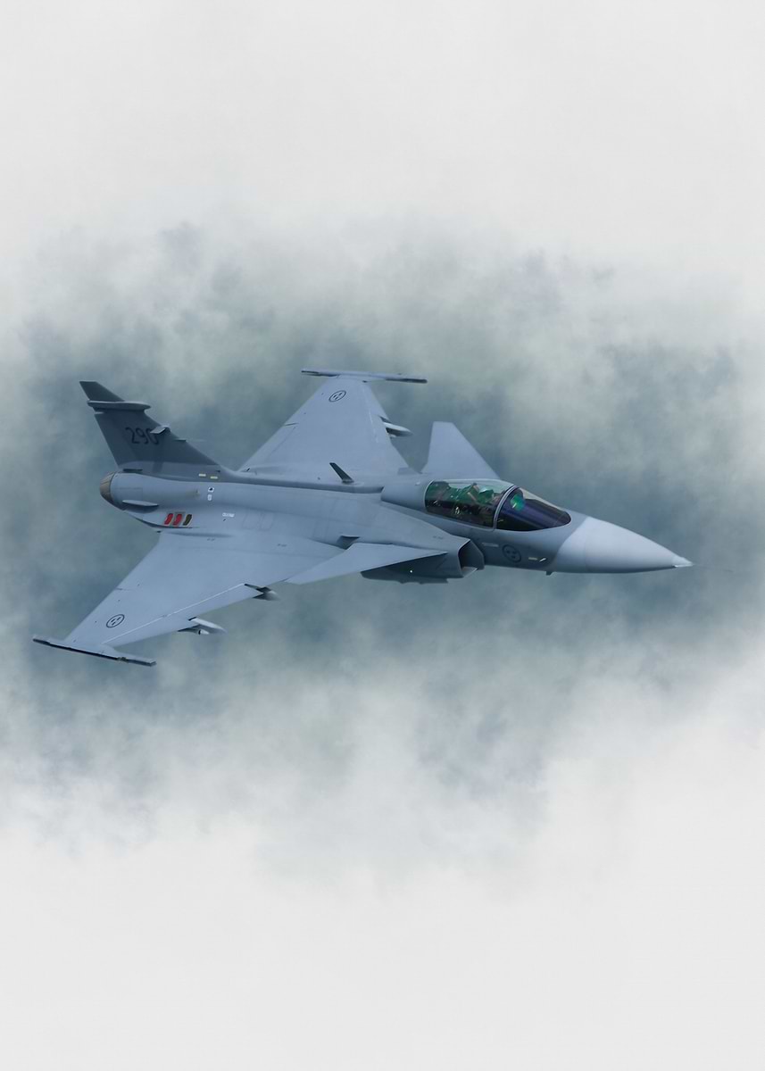 'JAS 39 Gripen' Poster, picture, metal print, paint by Iwoko | Displate
