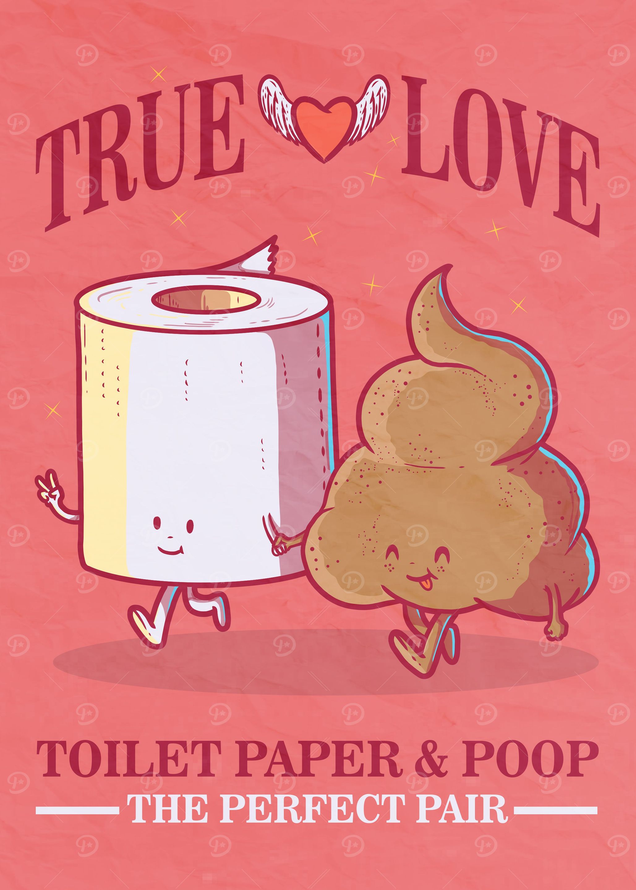 'Toilet Paper And Poop' Poster, picture, metal print, paint by ...