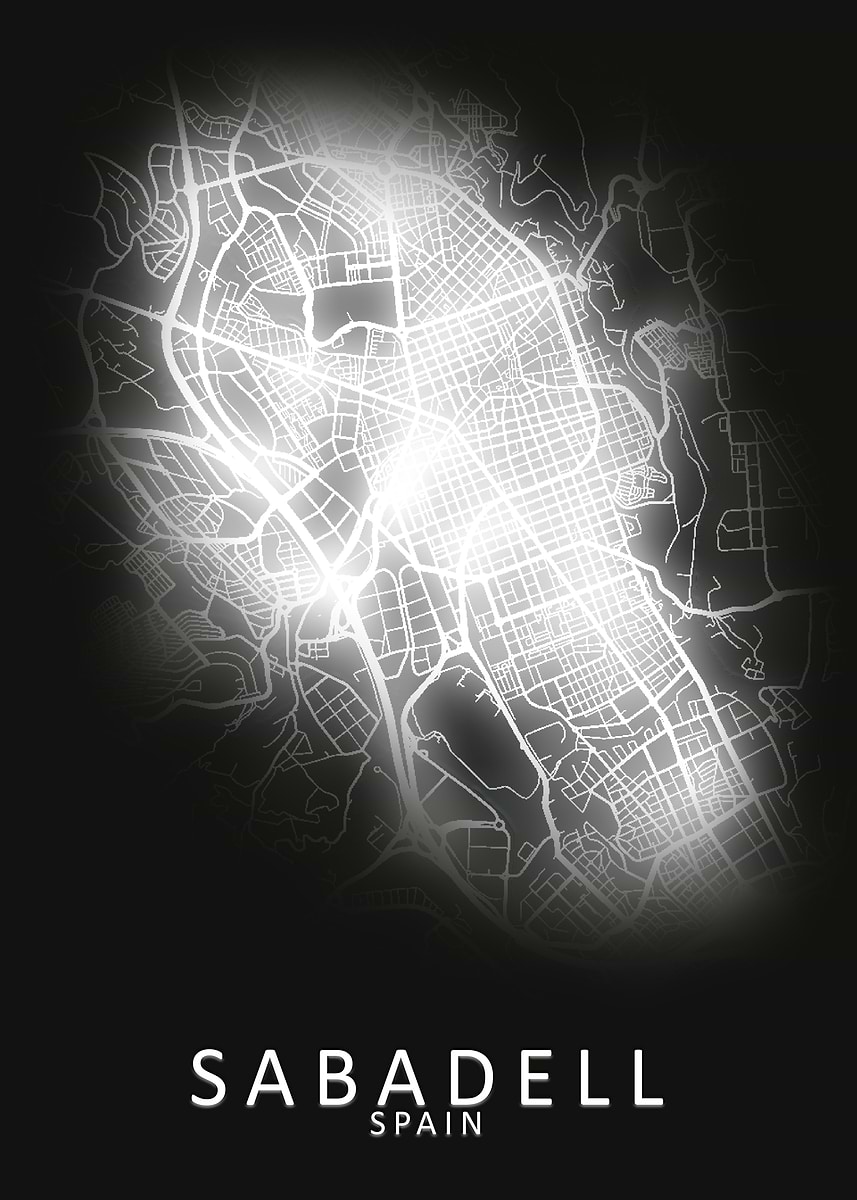 'Sabadell Spain City Map' Poster, picture, metal print, paint by City ...