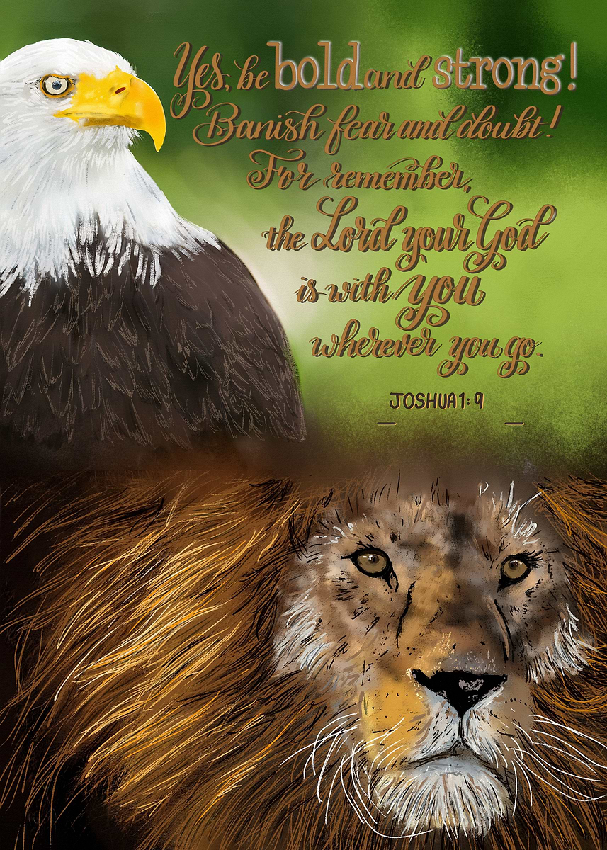 'Be Bold Be Strong' Poster, picture, metal print, paint by Benjamin ...