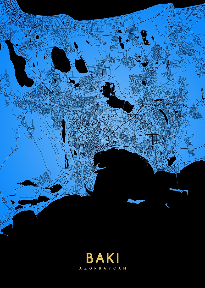 'Baki map' Poster, picture, metal print, paint by mapsies | Displate