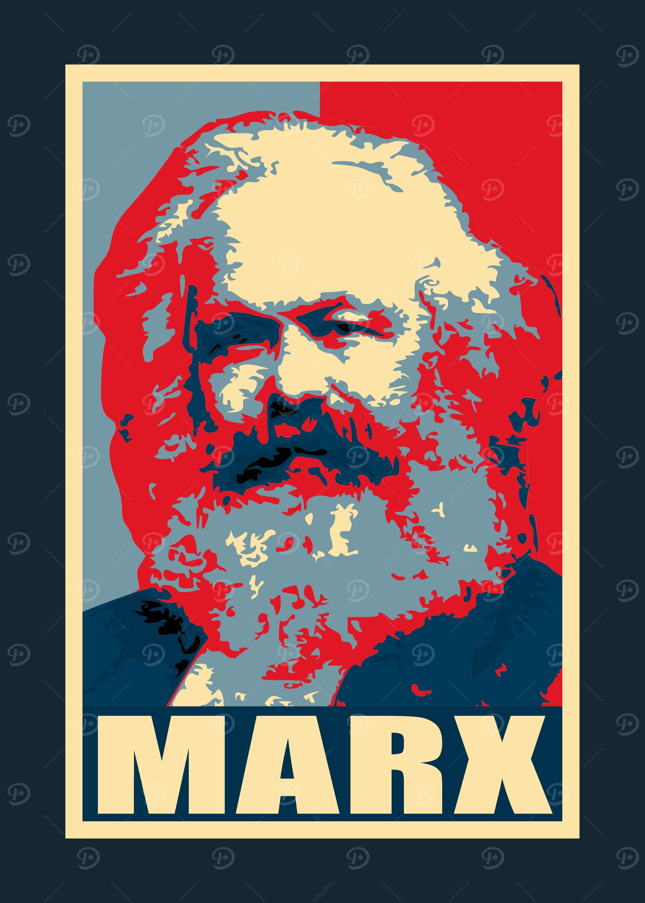 'Karl Marx Propaganda' Poster, picture, metal print, paint by Filip ...