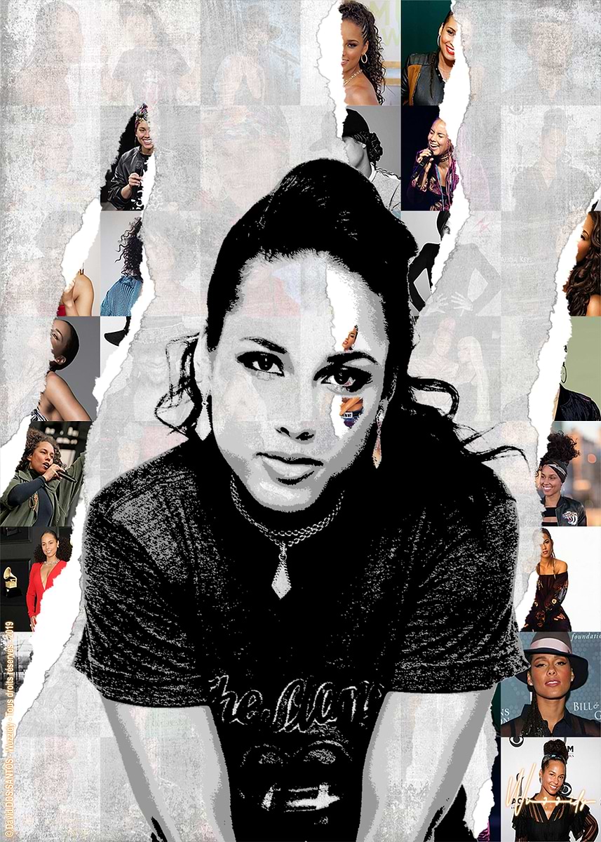 'Alicia Keys' Poster, picture, metal print, paint by Wuzzidy | Displate