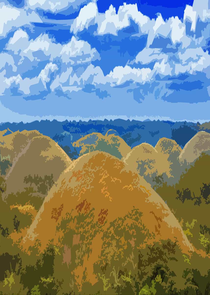 'Chocolate Hills of Bohol' Poster, picture, metal print, paint by ...