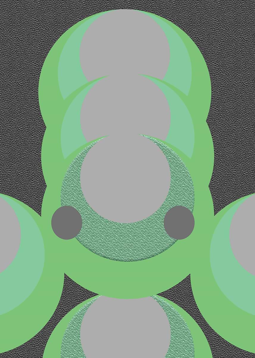 'GREEN UFO ABSTRACT' Poster, picture, metal print, paint by Joan ...