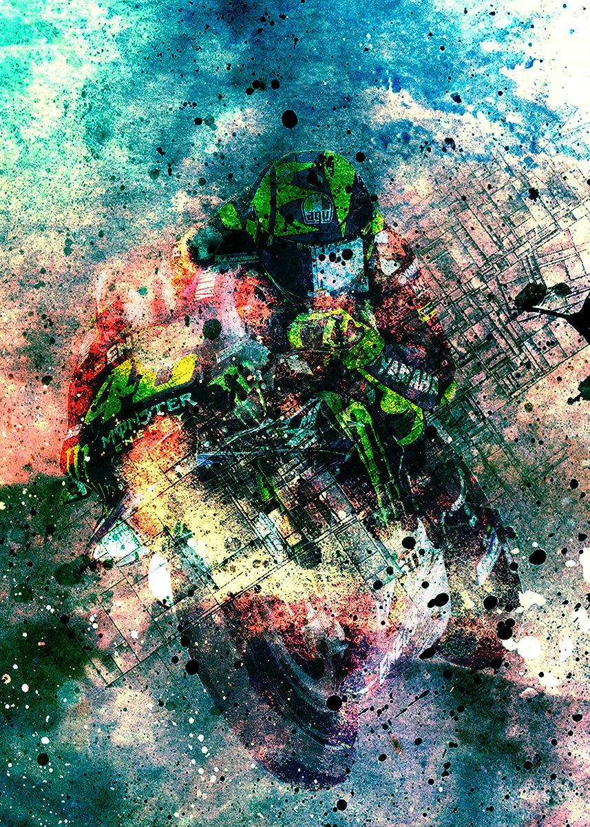 'MOTOGP ROSSI 46' Poster, picture, metal print, paint by budi yanto ...