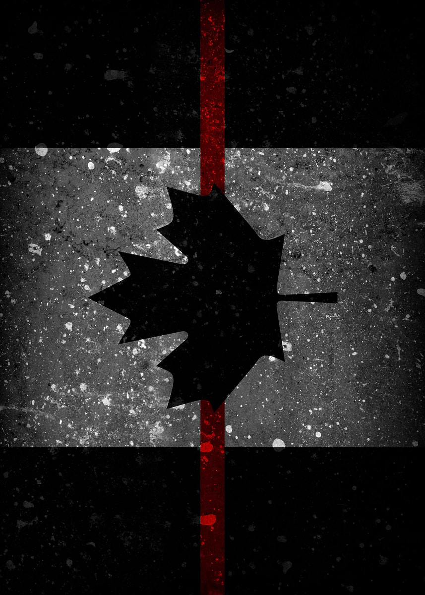 'Thin Red Line Canada' Poster, picture, metal print, paint by Dale ...