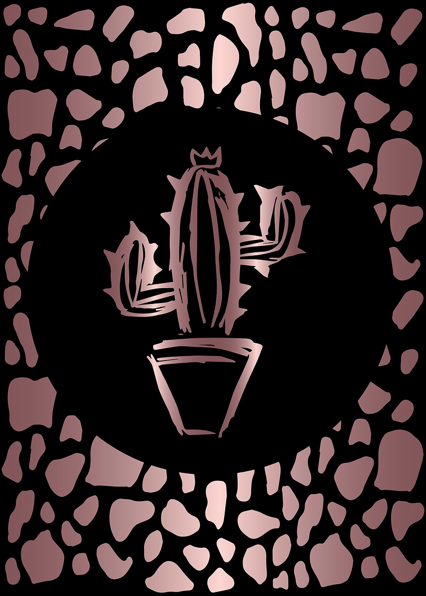 'Rose Gold Cactus 5' Poster, picture, metal print, paint by Maricris M ...