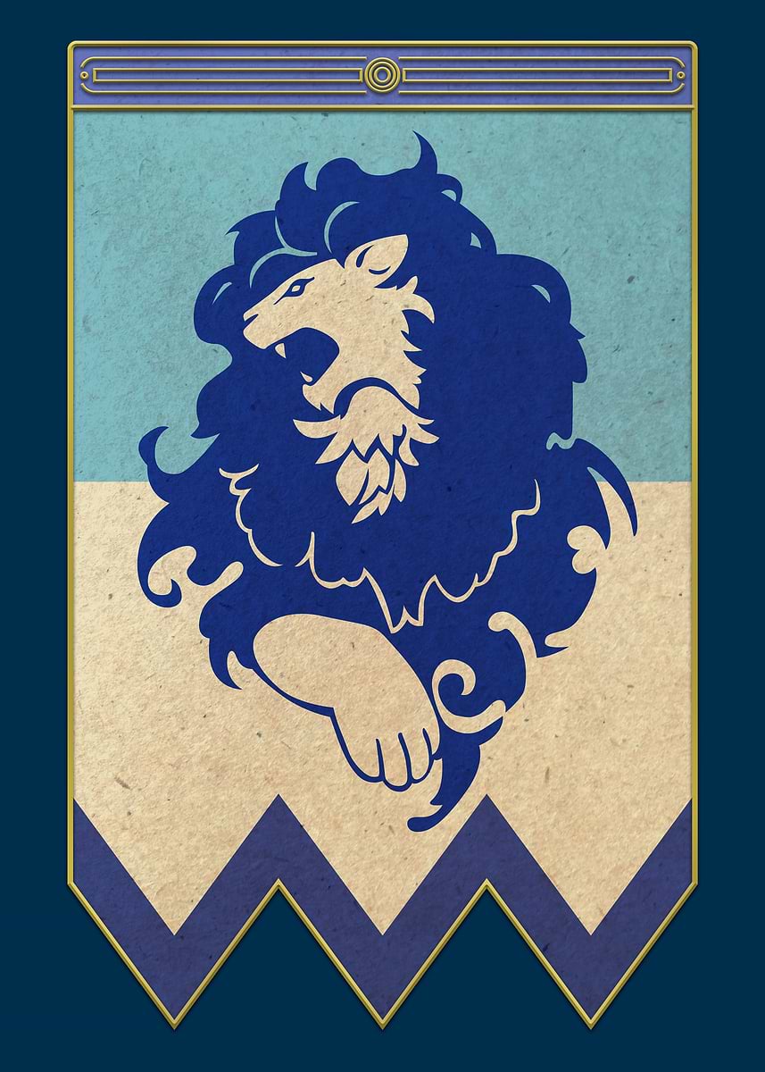 'Blue Lions' Poster, picture, metal print, paint by Retro Freak | Displate