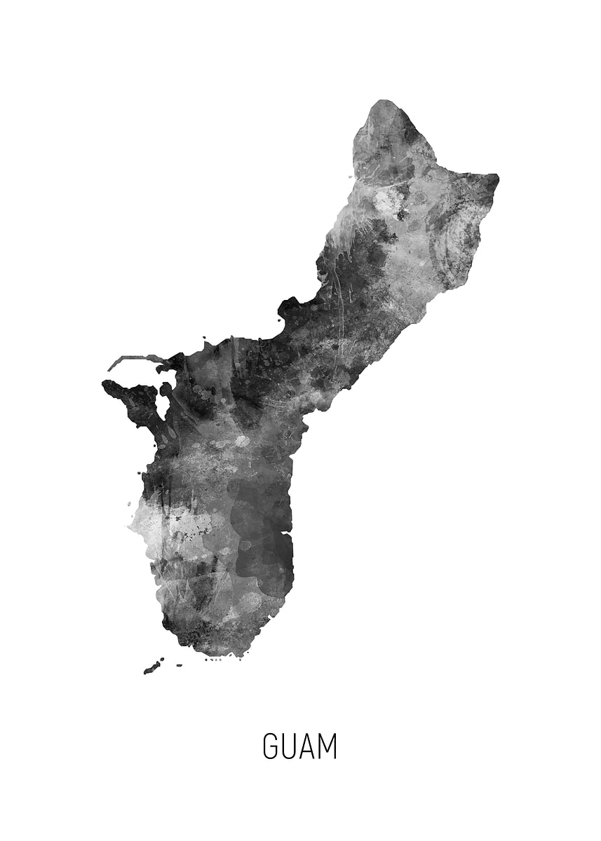 'Guam Map' Poster, picture, metal print, paint by Michael Tompsett ...