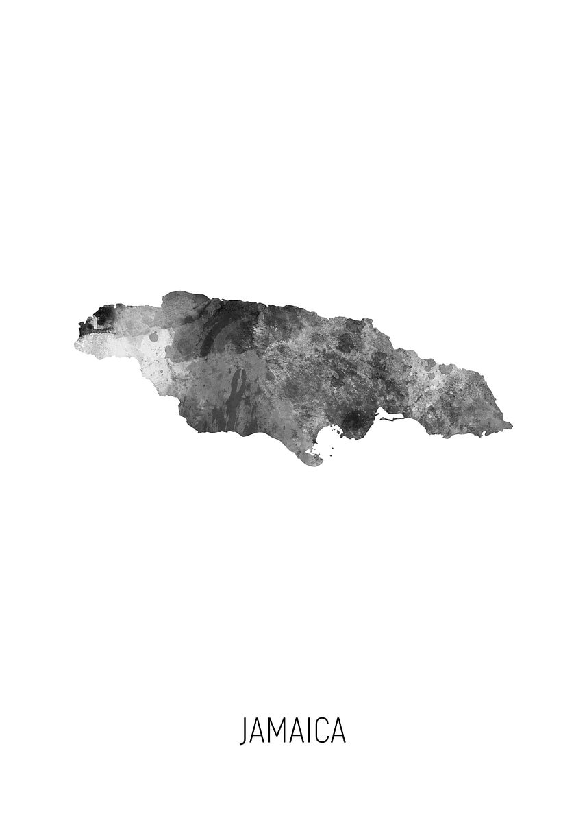 'Jamaica Map' Poster, picture, metal print, paint by Michael Tompsett ...