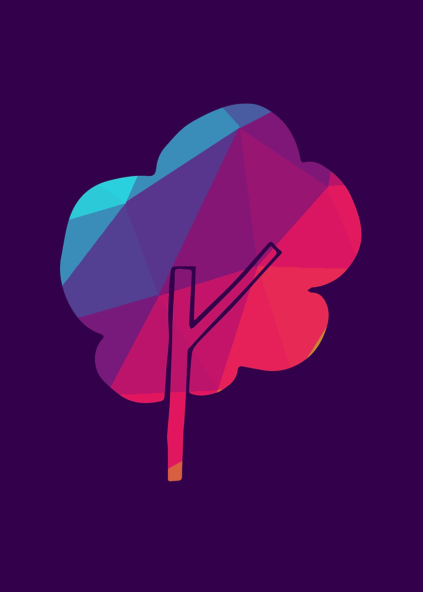 'Rainbow Polygon Trees 6' Poster, picture, metal print, paint by ...