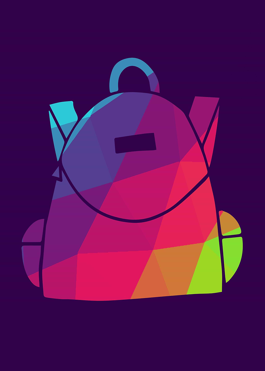 'Rainbow Polygon Bags 20' Poster, picture, metal print, paint by ...