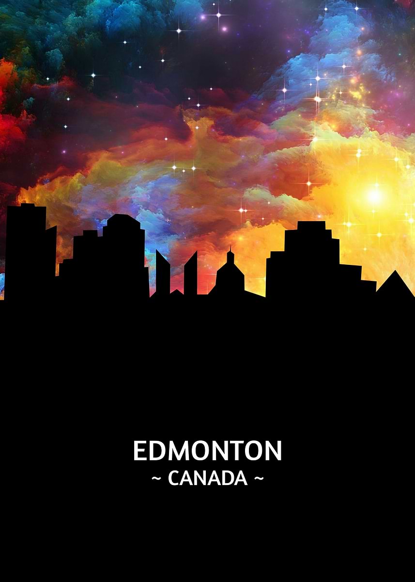 'Edmonton Canada Skyline ' Poster, picture, metal print, paint by ...