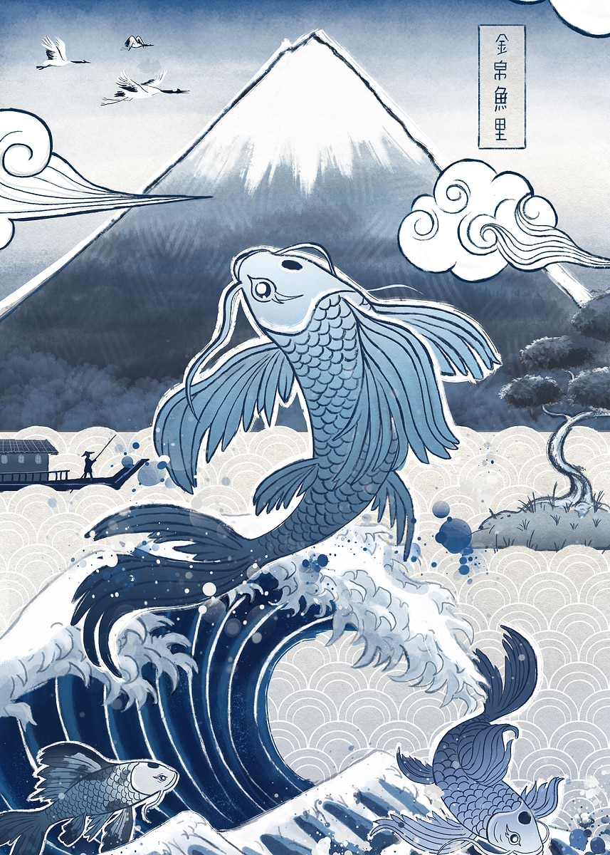 'Japan Blue collection' Poster, picture, metal print, paint by Ruby Art ...