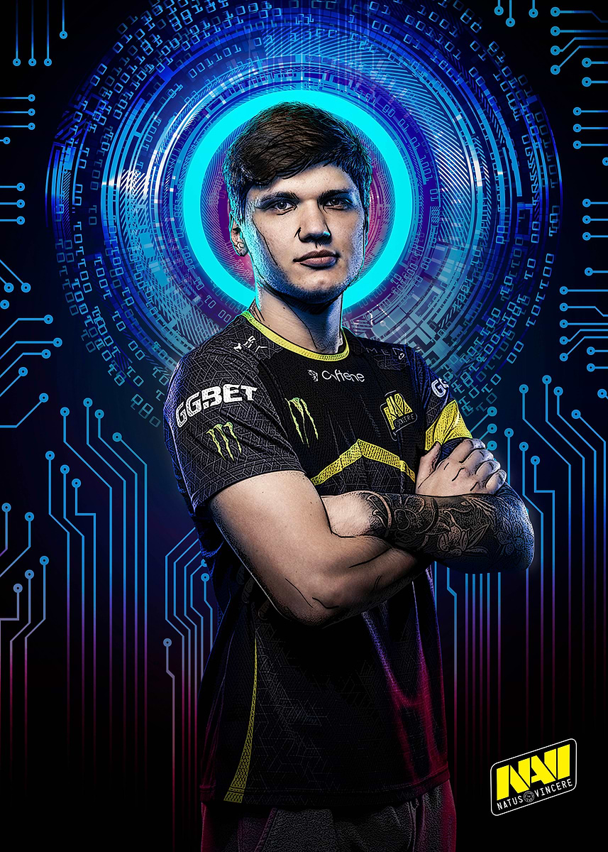 'Natus Vincere S1MPLE' Poster, picture, metal print, paint by Natus ...