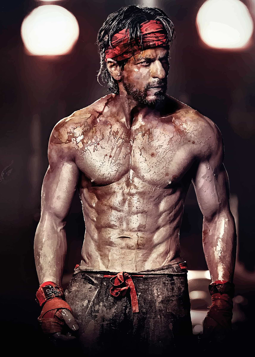 'SRK Bollywood Muscle' Poster, picture, metal print, paint by ...