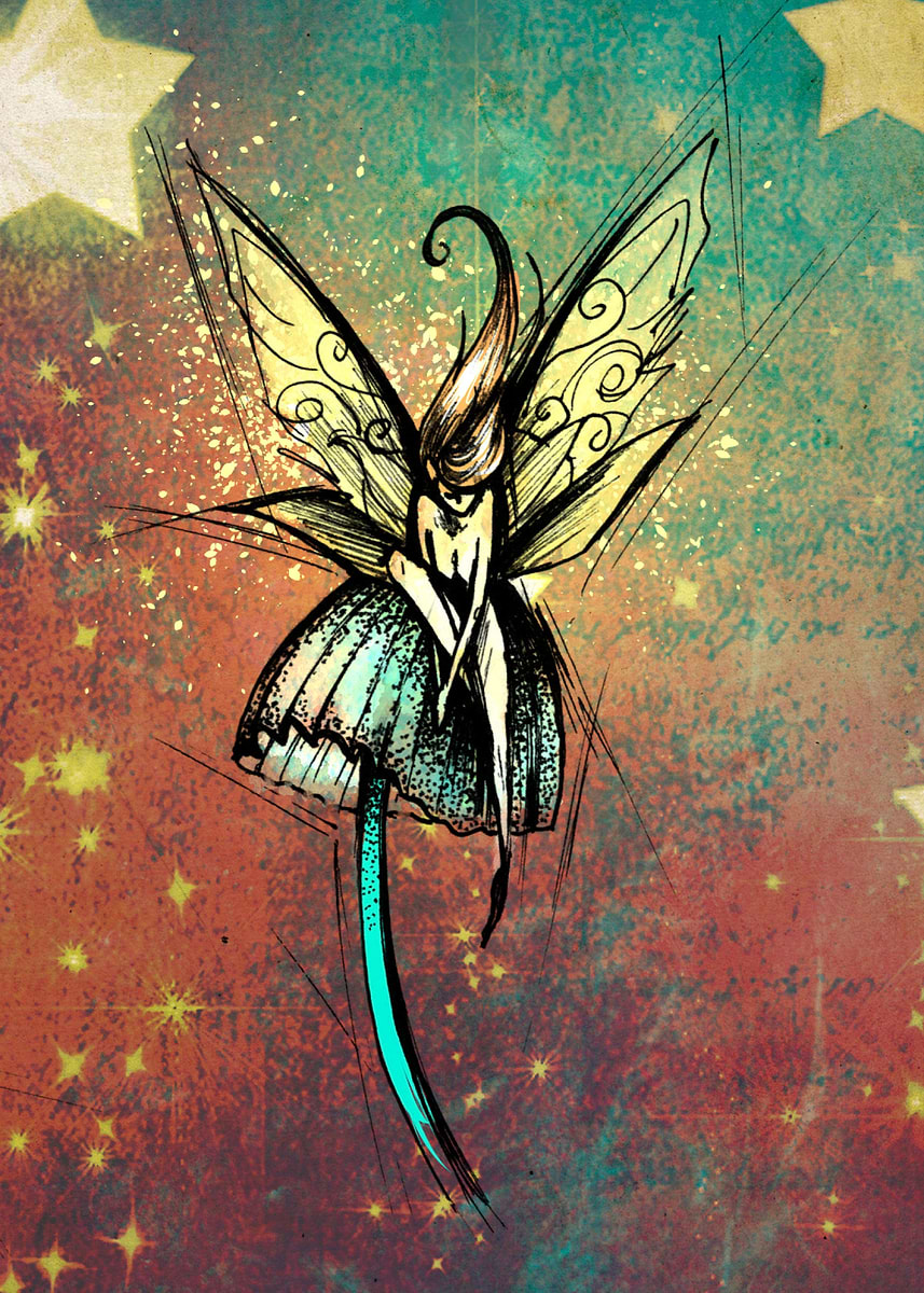 'Mycena Fairy' Poster, picture, metal print, paint by Kissa Maraña ...