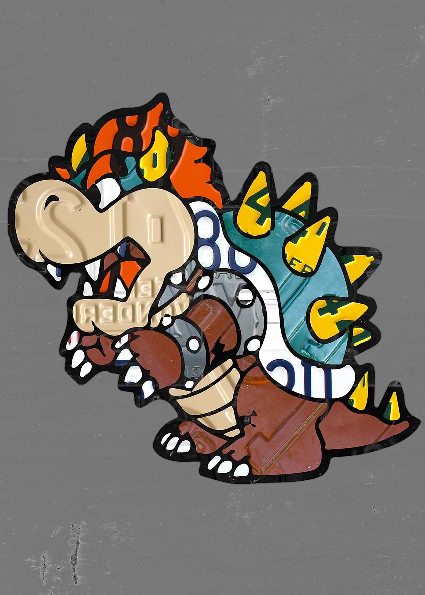 'Bowser License Plate Art' Poster, picture, metal print, paint by ...