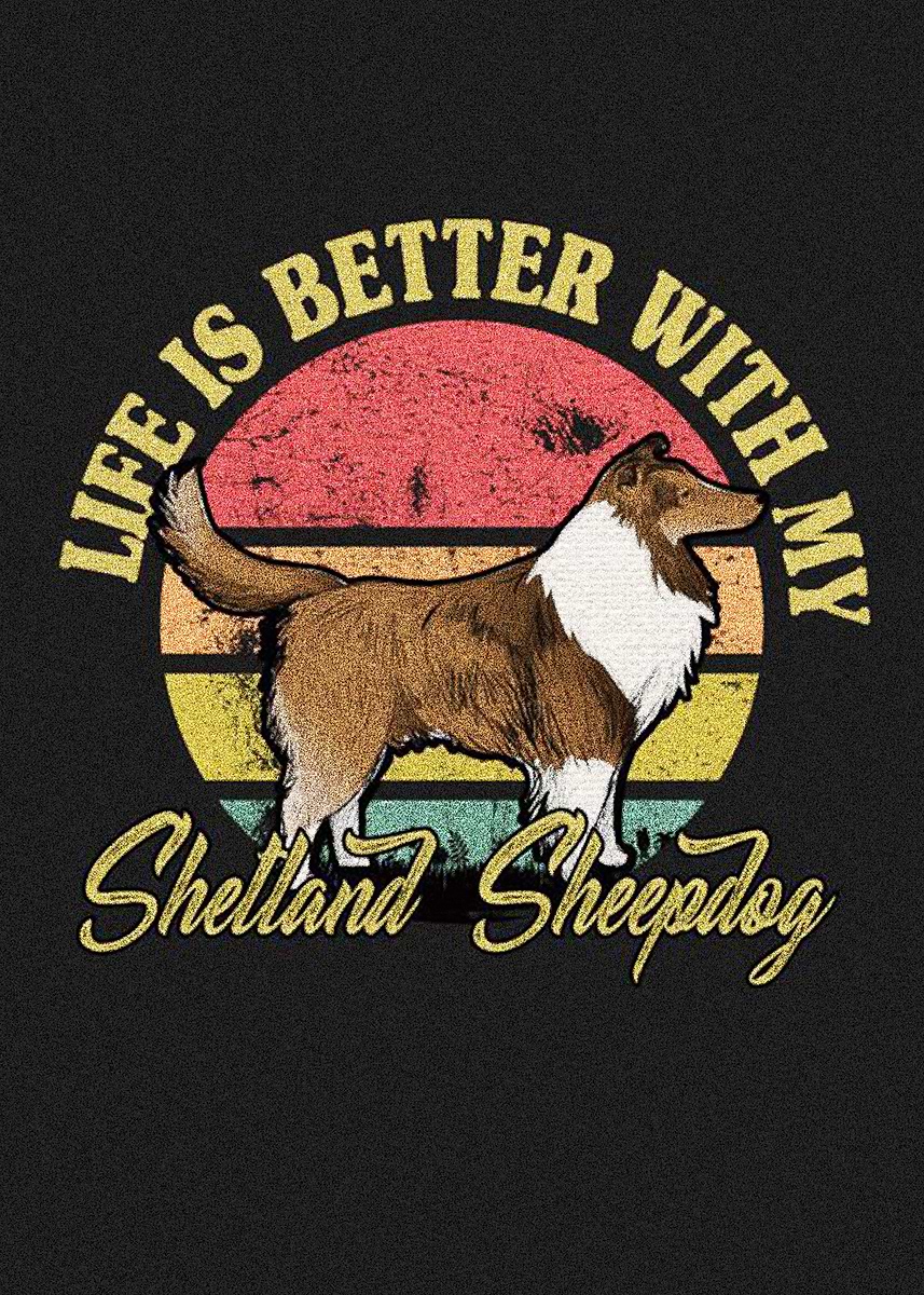 'Shetland Sheepdog' Poster, picture, metal print, paint by Abc Def ...