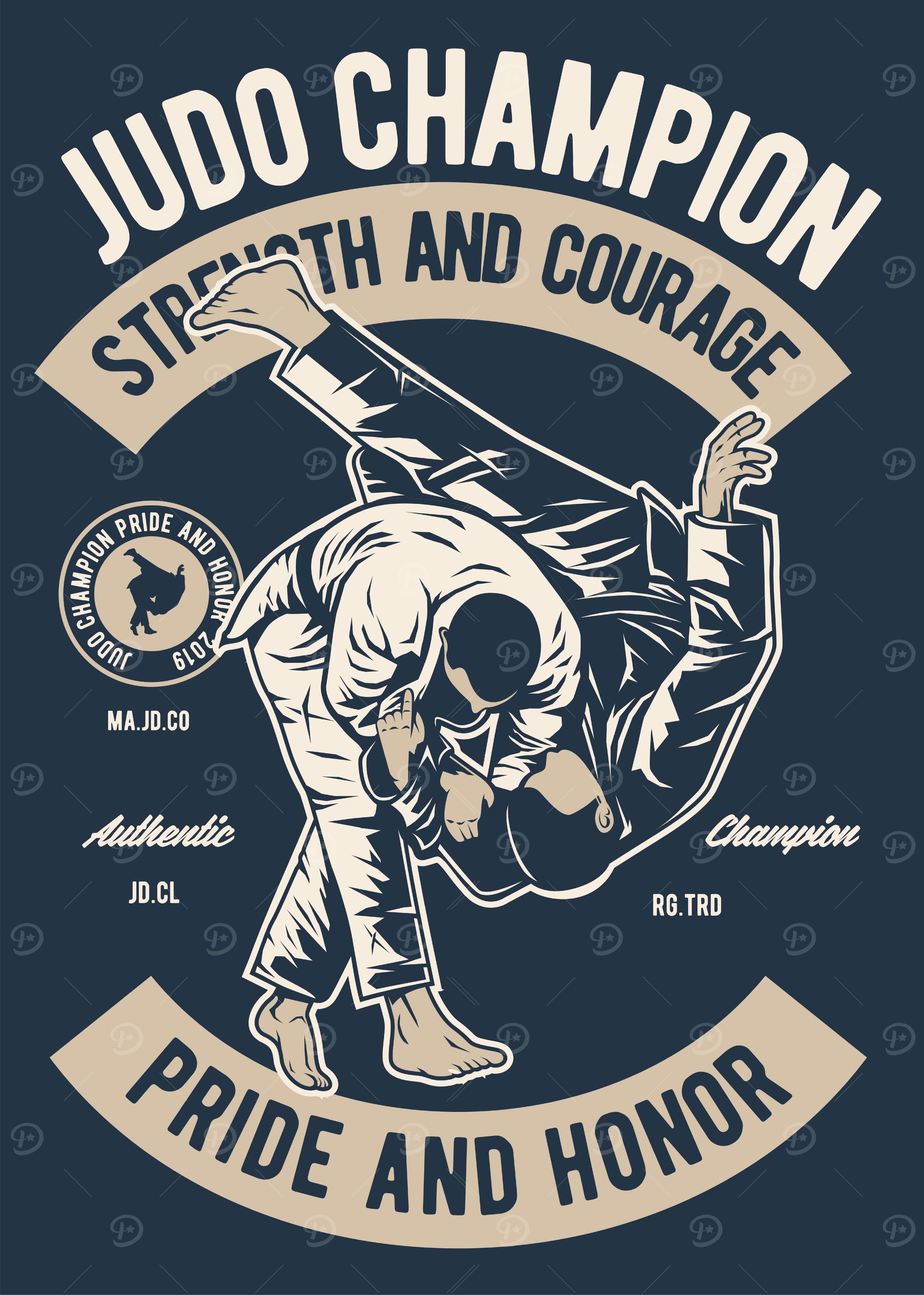 'Judo Champion' Poster, picture, metal print, paint by Chris Simmons ...