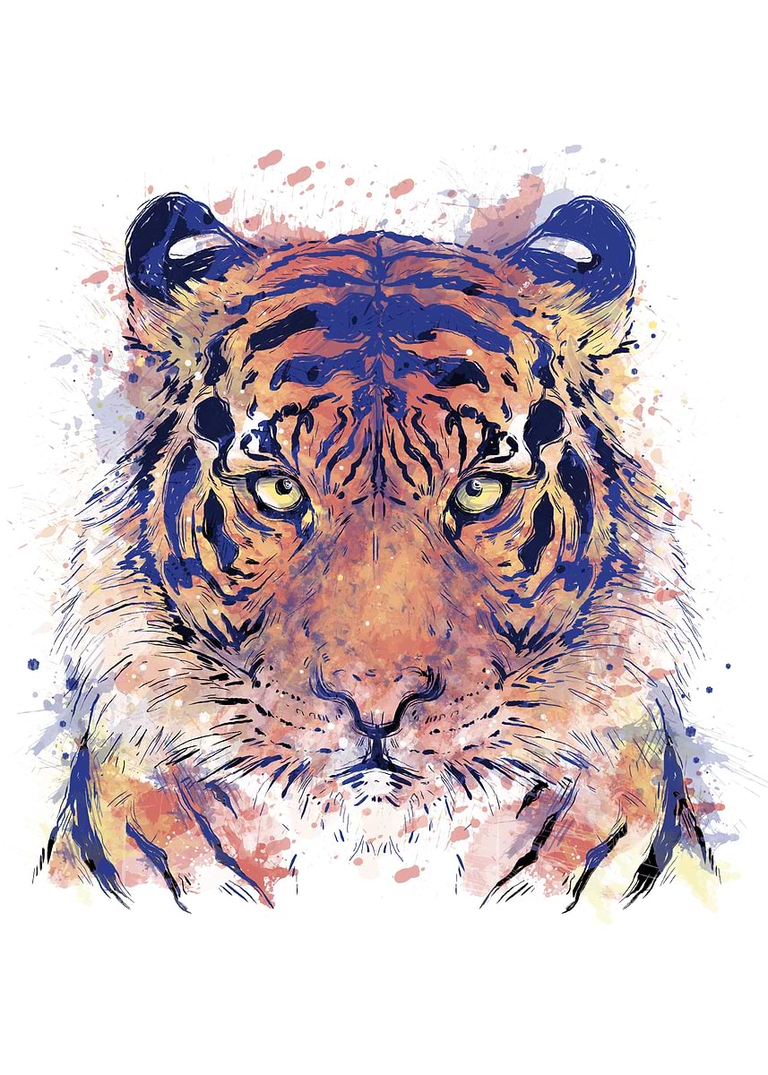 'Chromatic Tiger' Poster, picture, metal print, paint by xMorfina Elisa ...