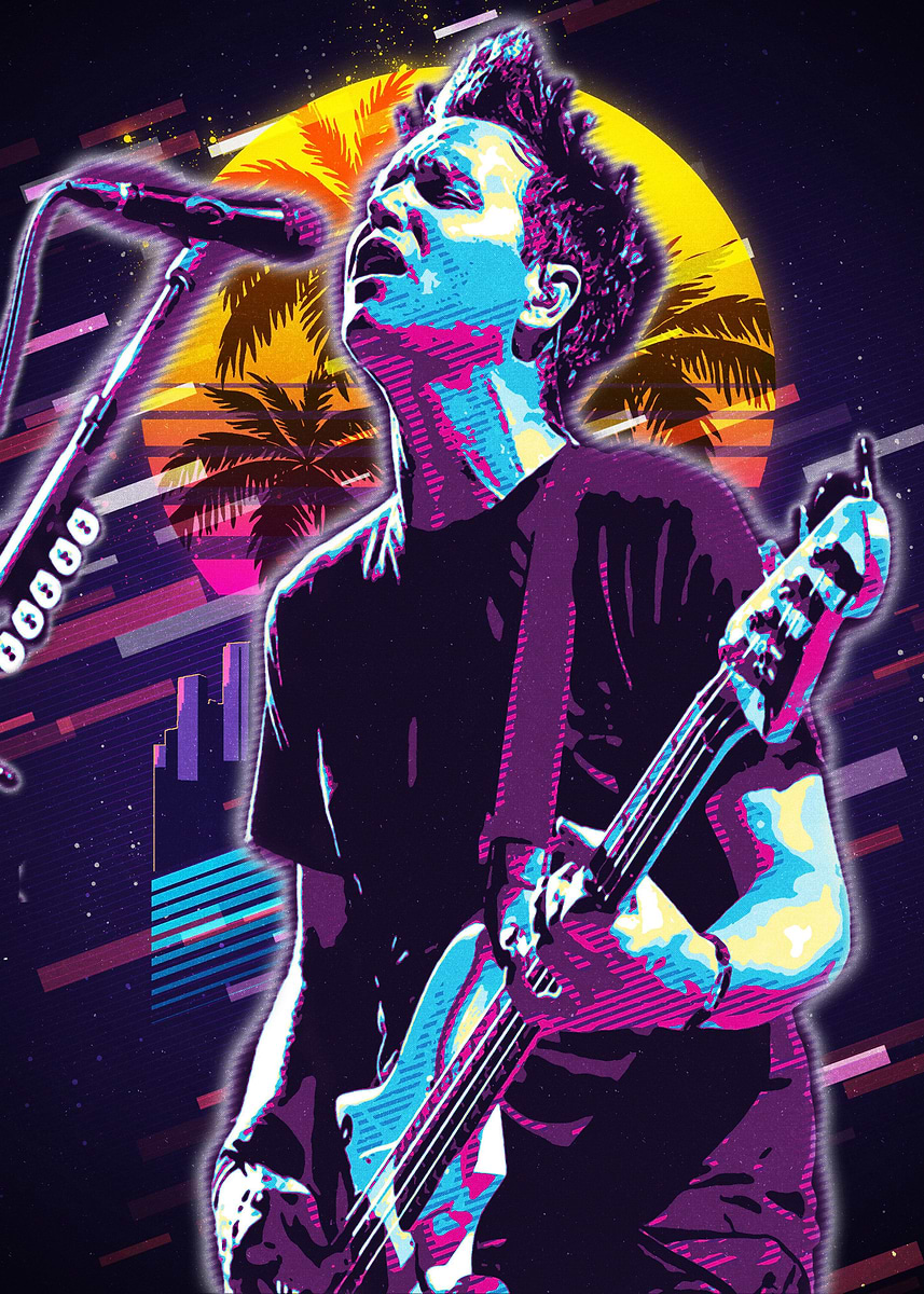 'Mark Hoppus of Blink182' Poster, picture, metal print, paint by The ...