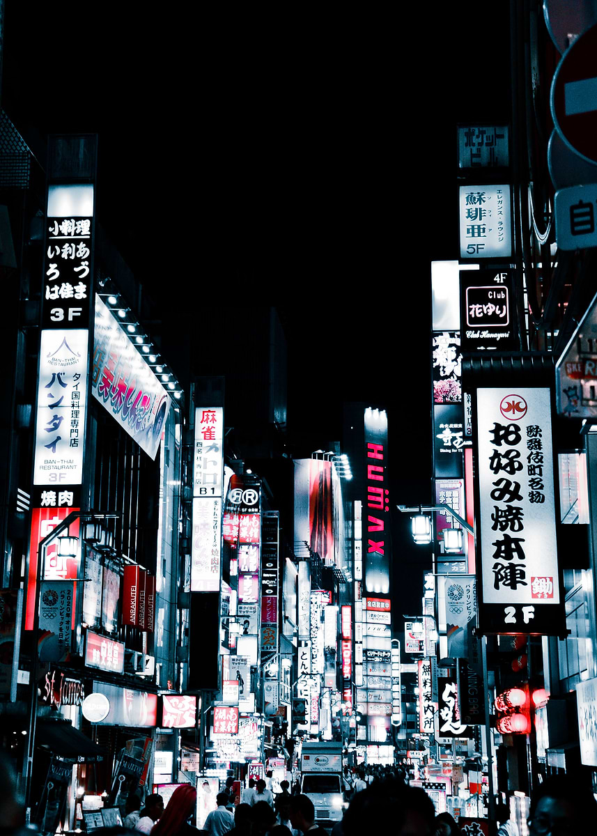 'Kabukicho Signs' Poster, picture, metal print, paint by xDenisx | Displate