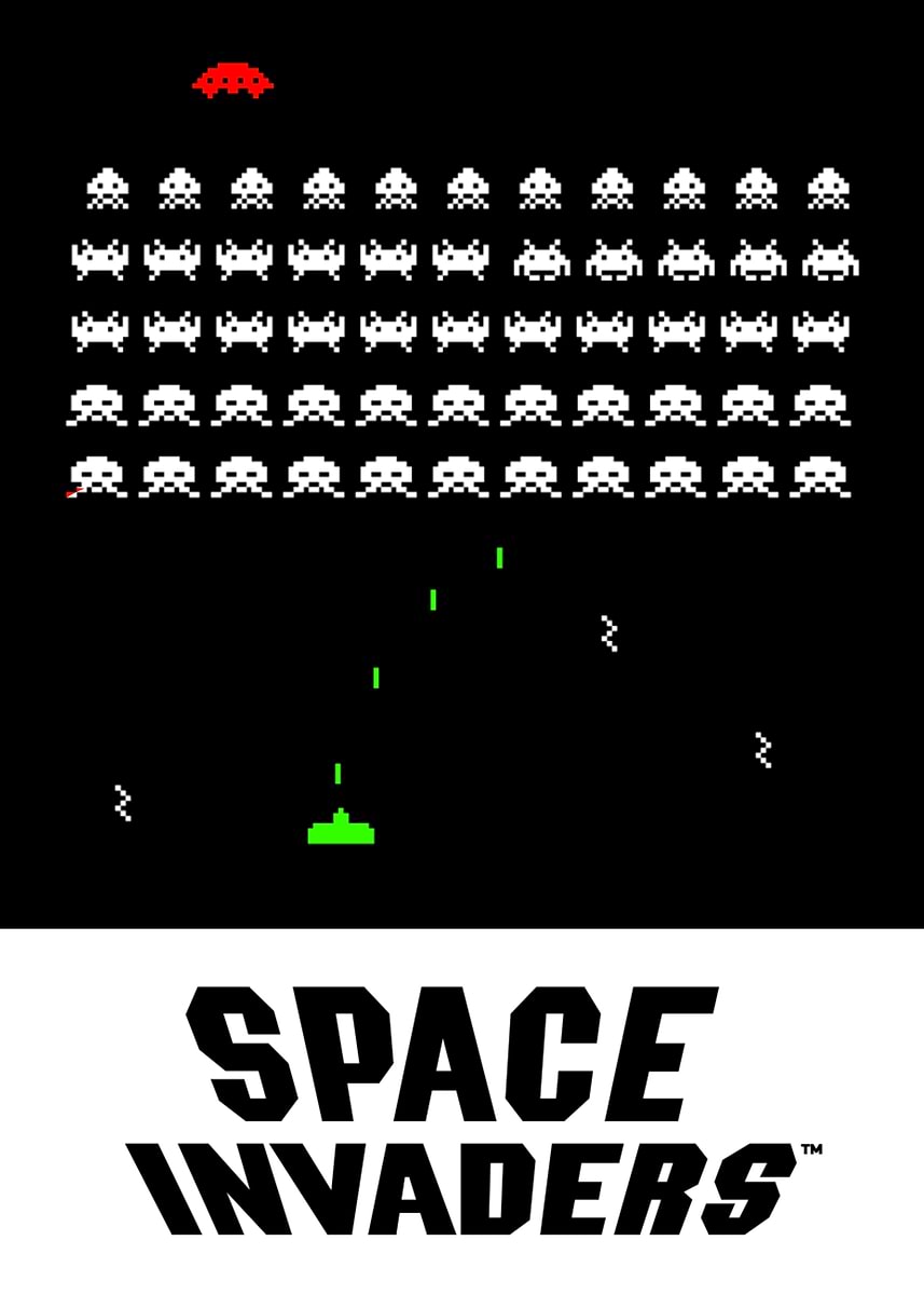 'Space invaders' Poster, picture, metal print, paint by Kobylon | Displate