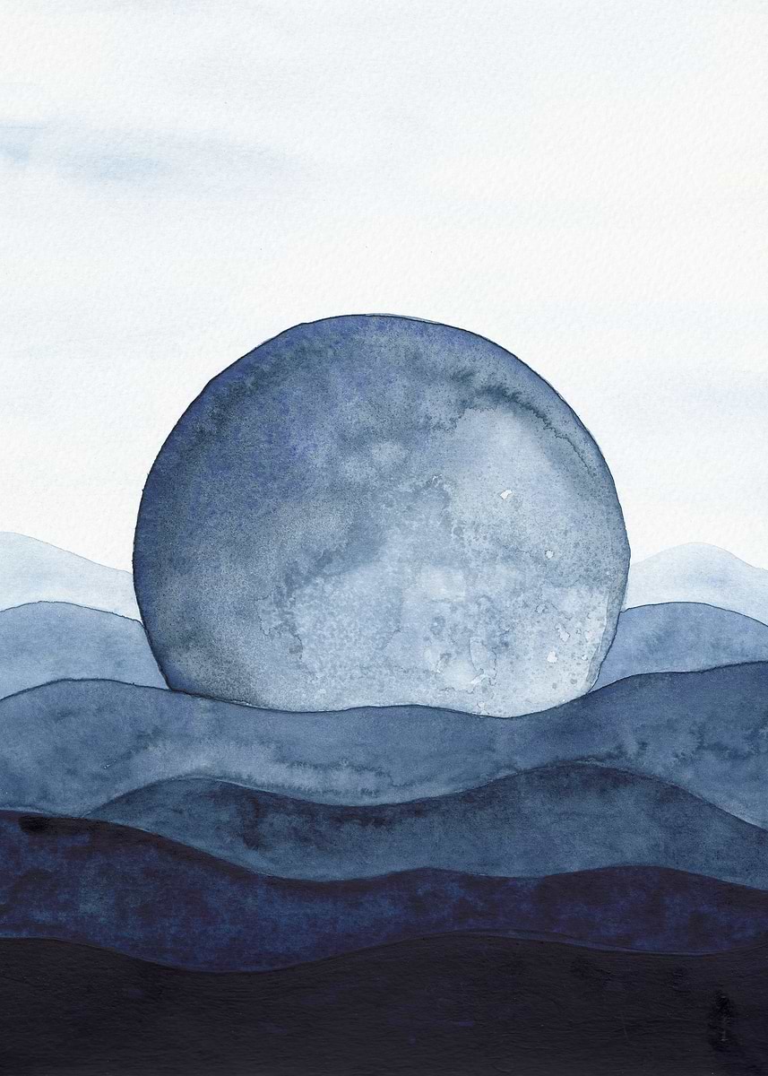 'Moon Landscape' Poster, picture, metal print, paint by Kris | Displate
