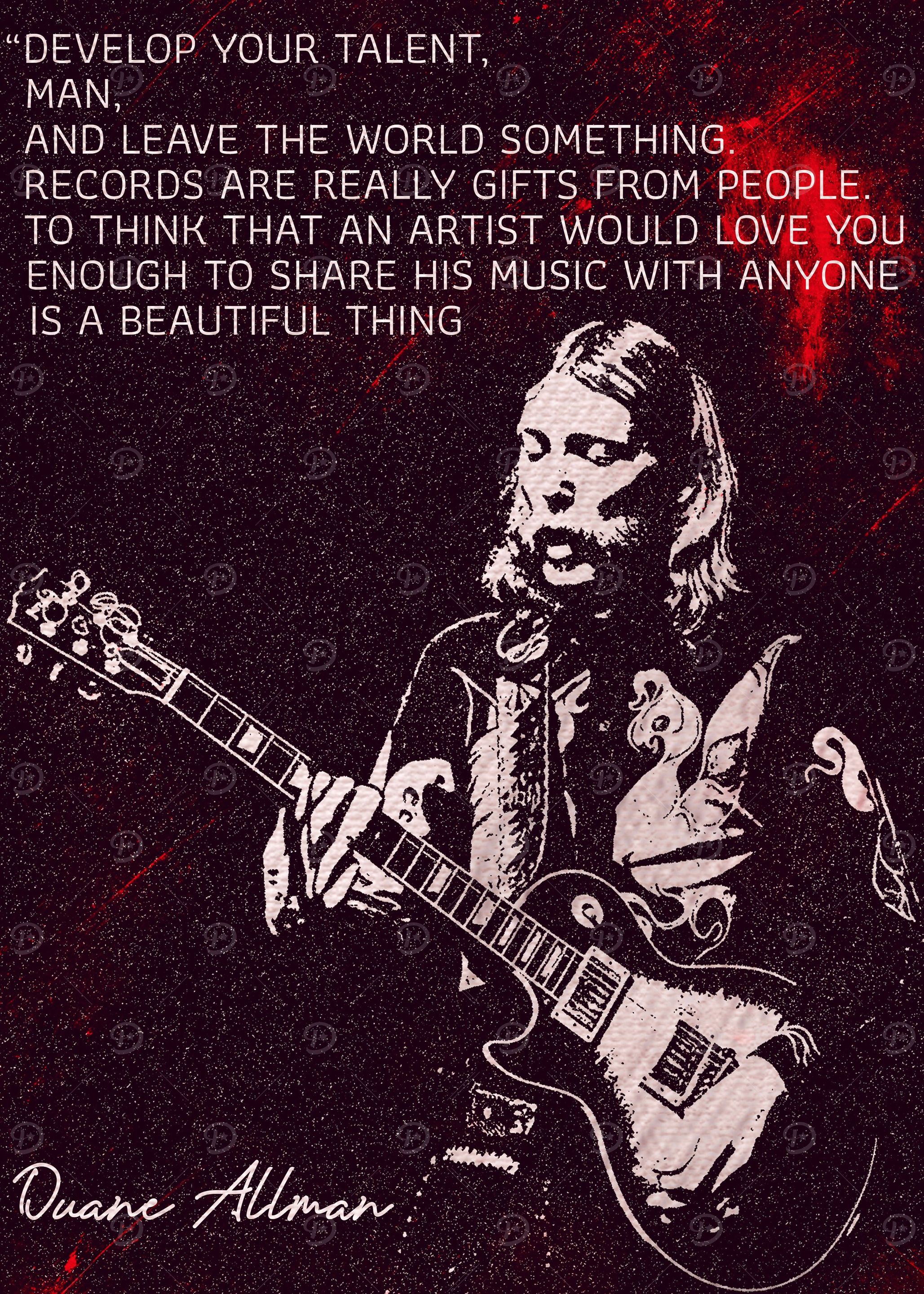 Duane Allman Poster Allman Brothers, Gregg Allman, Duane Allman, Art